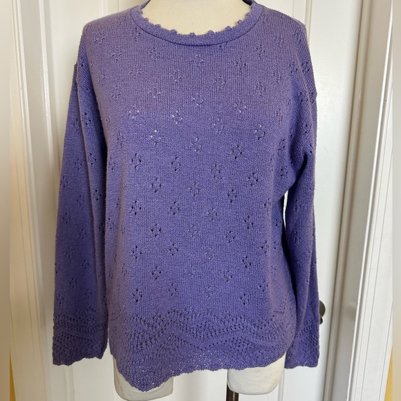 carly blake | Sweaters | Vintage Carly Blake Purple Knit Sweater Womens ...
